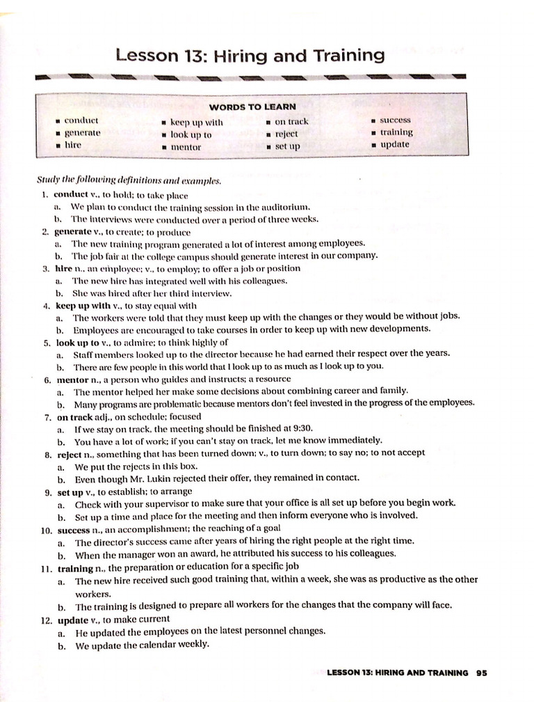 Lesson 13 Hiring and Training | PDF