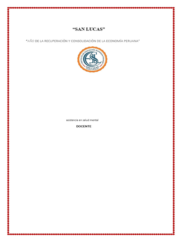 Salud Mental Sema 1 | PDF