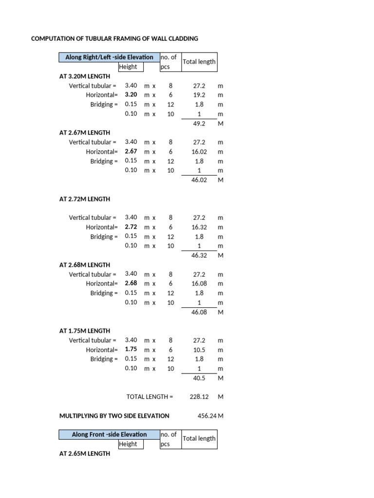 Tubular Framing Computation | PDF | Structural Engineering