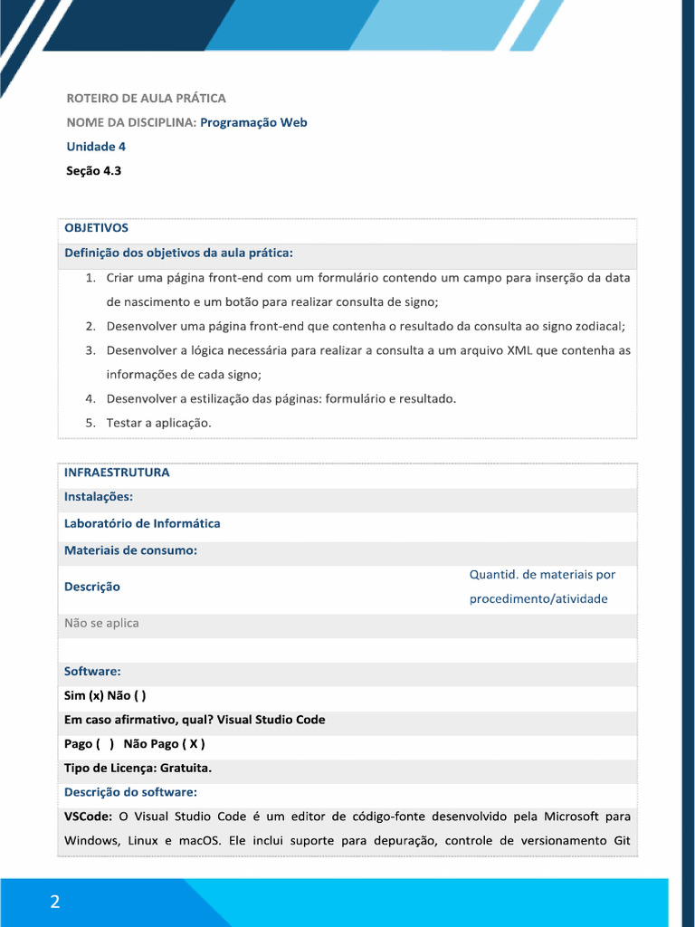 Portifolio - Programaçao Web 2 | PDF