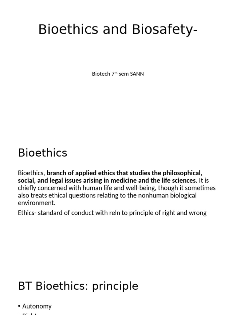 SANN-Biosafety and Bioethics-Fullcourse | PDF | Genetically Modified ...