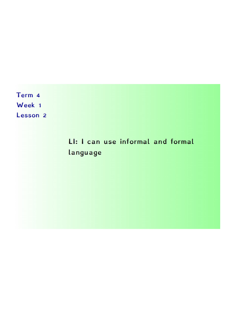 Formal and Informal Language | PDF