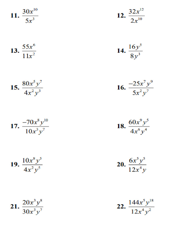 Practice Worksheet Algebra Multiplication | PDF