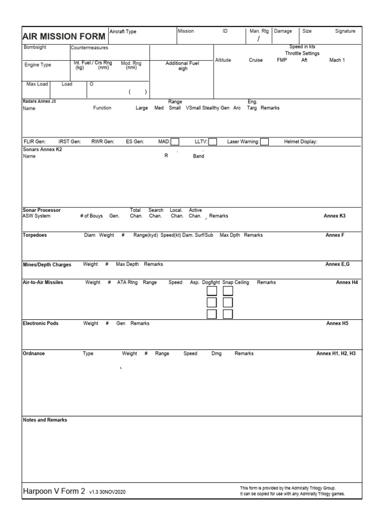 H5 Form 2 Air Mission v1.3 | PDF | Aviation | Military Technology