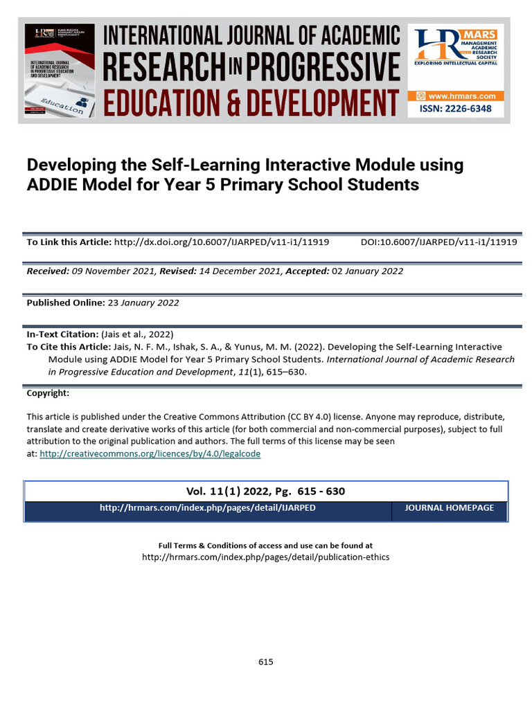 ADDIE Developing The Self Learning Interactive Module Using Addie Model ...