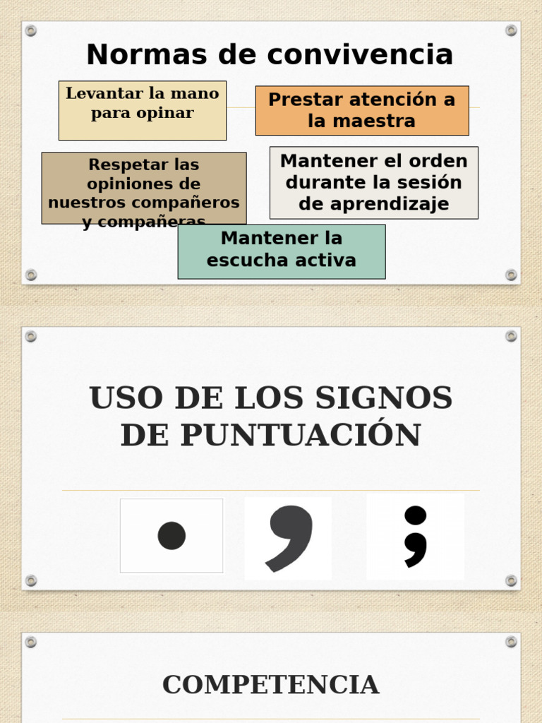 Los Signos de Puntuación - El Punto, La Coma y Punto y Coma | PDF ...