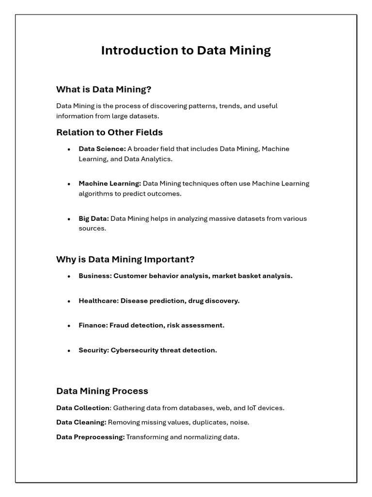 Data Mining: Techniques and Importance | PDF | Data Mining | Machine ...