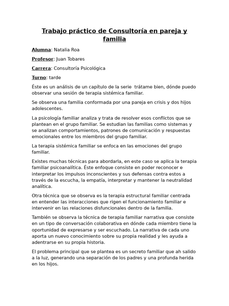 t.p. de Cons. en Pareja y Familia Natalia Roa | PDF | Sicología ...