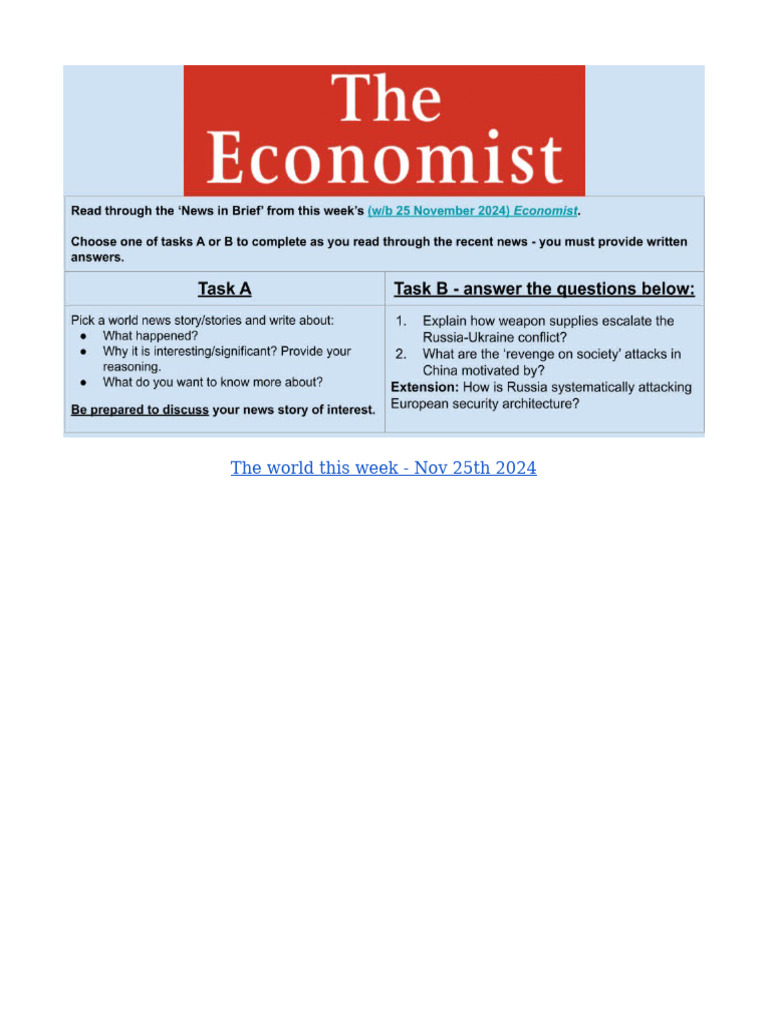 Economist Task A - B | PDF