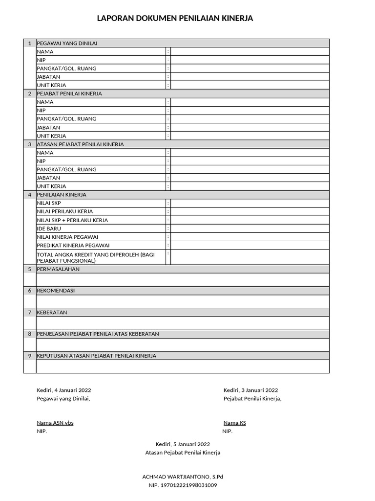 LAPORAN AKHIR SKP-P2KP 2021 (2) | PDF