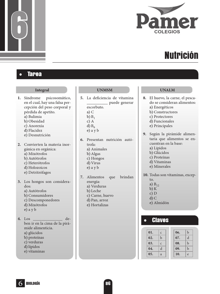 Tareas - Sec B2 - S6 | PDF | Nutrición | Dieta y nutrición