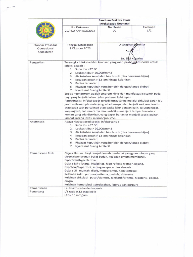 PPK Neonatal Infeksi | PDF