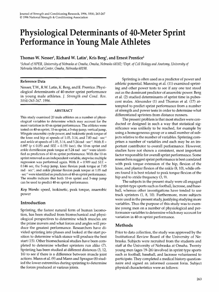 40 Meter Sprint | PDF