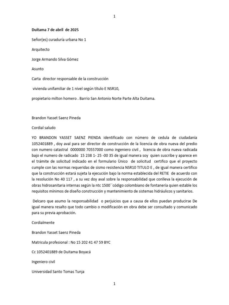 Carta Del Director | PDF