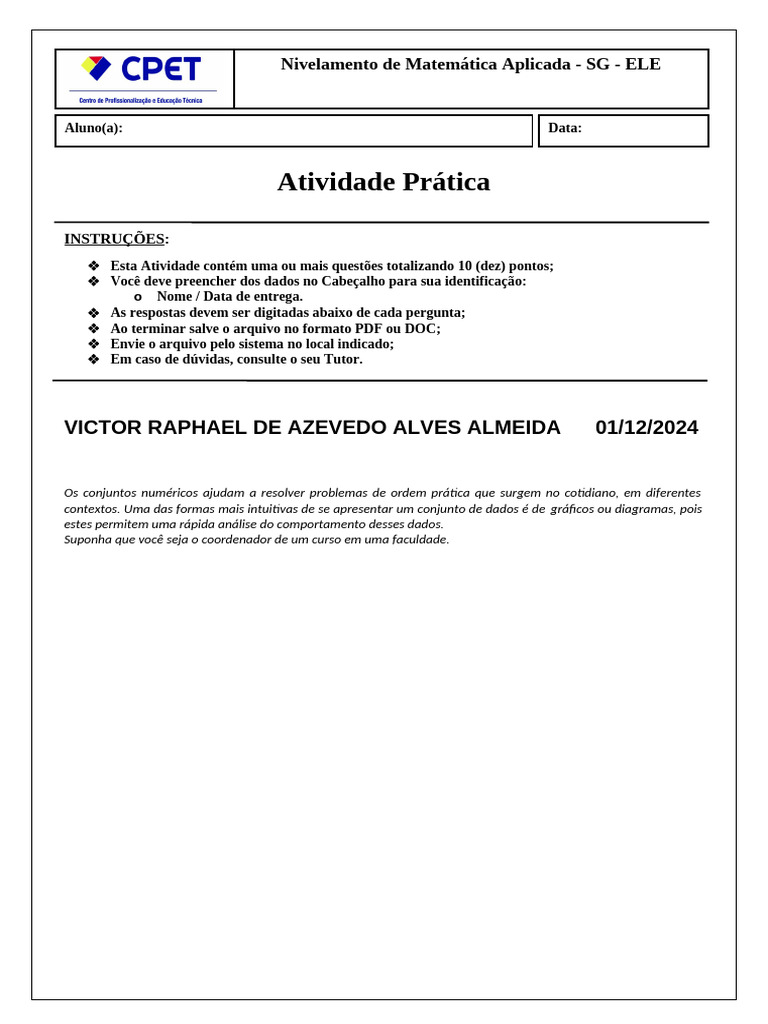 Atividade Prática - Nivelamento | PDF