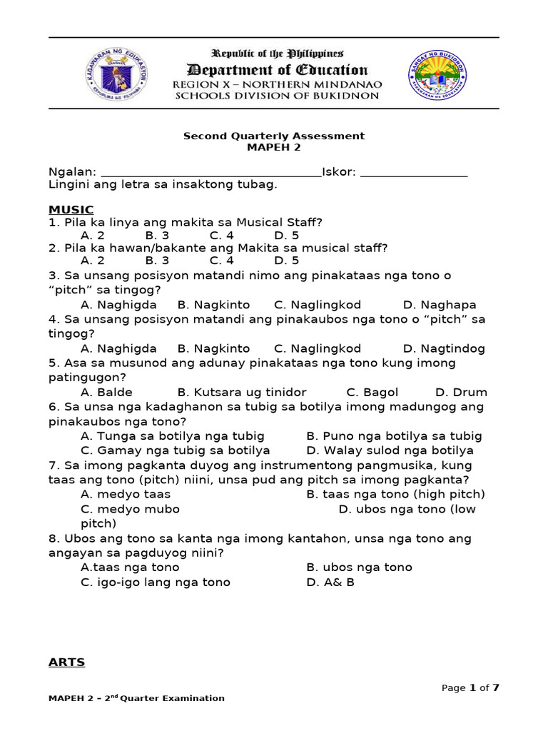 MAPEH2 Q2 Final | PDF