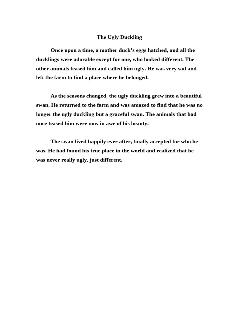 The Ugly Duckling | PDF