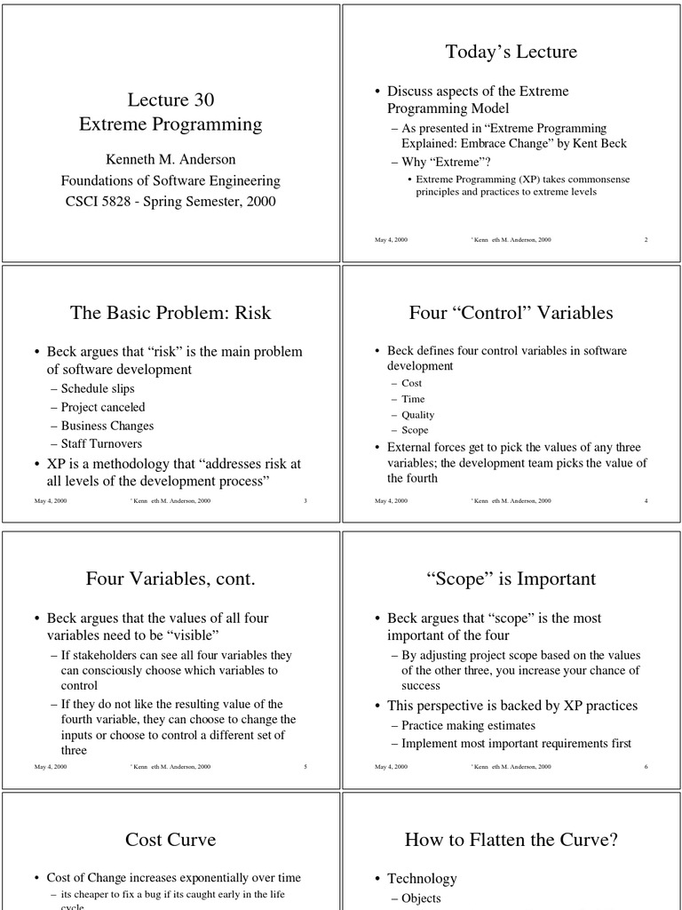 XP Lecture on Extreme Programming | PDF | Software Engineering | Systems Engineering