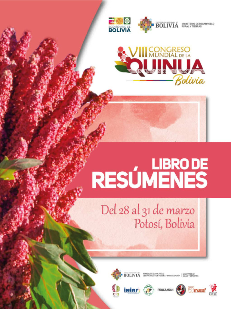 Libro de Resumenes_VIII Congreso Mundial de La Quinua Bolivia | PDF ...
