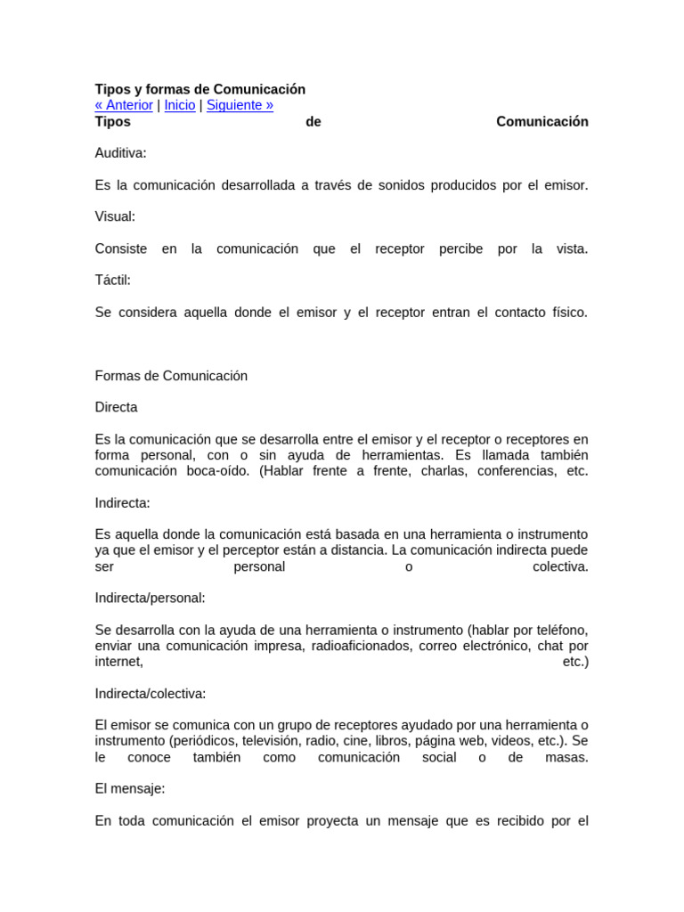 Tipos y Formas de Comunicación Efectiva | PDF | Comunicación | Conversacion