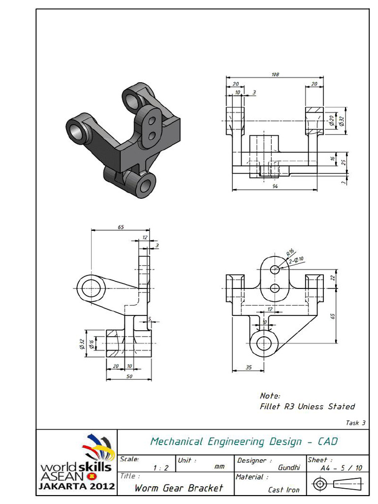 05 Worm Gear Braket | PDF
