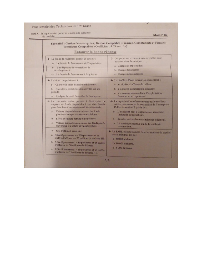 Exemple Concours MEF | PDF