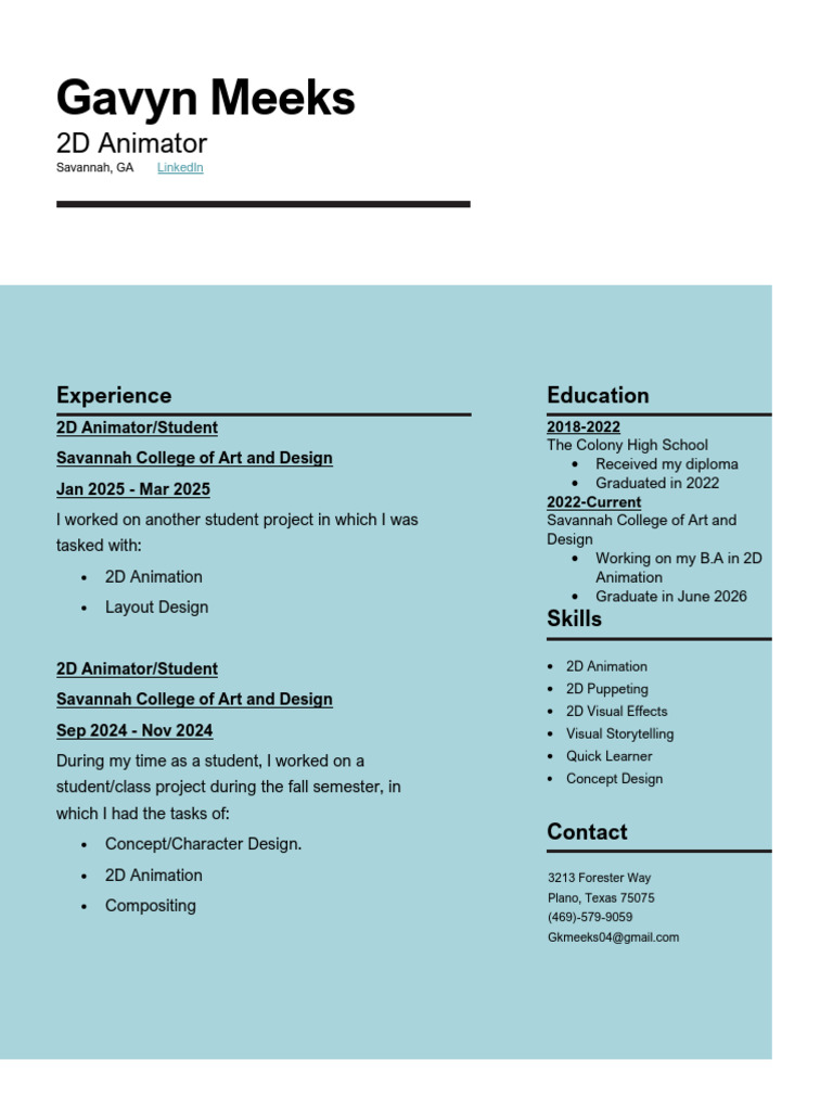 A2_RESUME_Meeks_GavynFinal | PDF