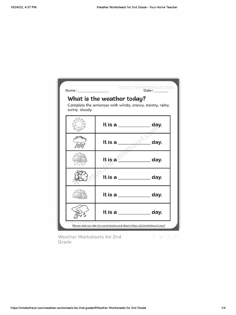 Weather Worksheets For 2nd Grade - Your Home Teacher | PDF