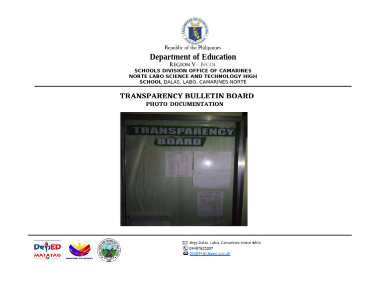 FI 11 Photo Documentation of The Transparency Bulletin Board | PDF