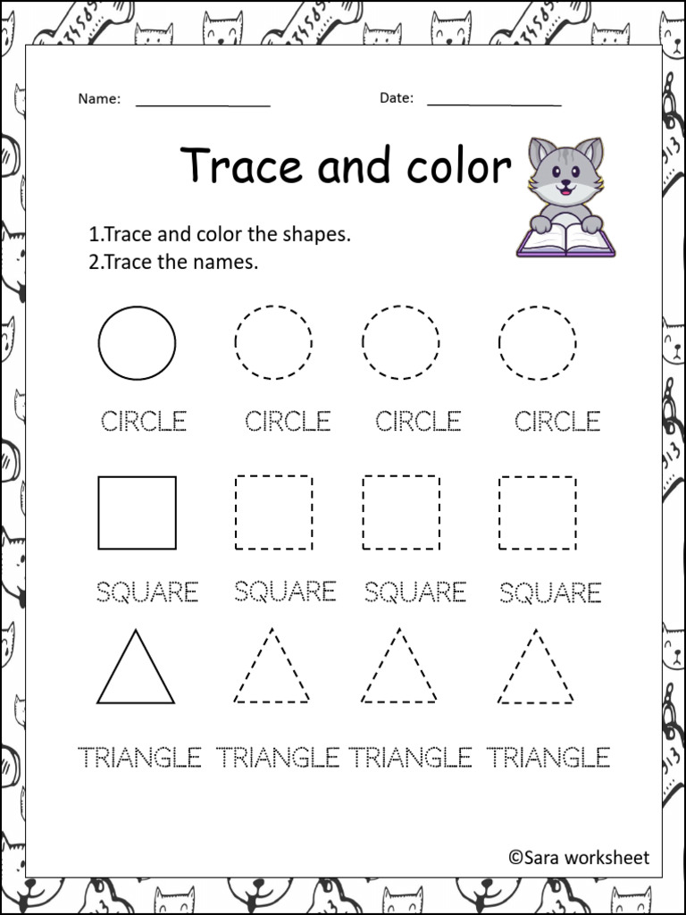 Traceandcolorworksheets 1 | PDF