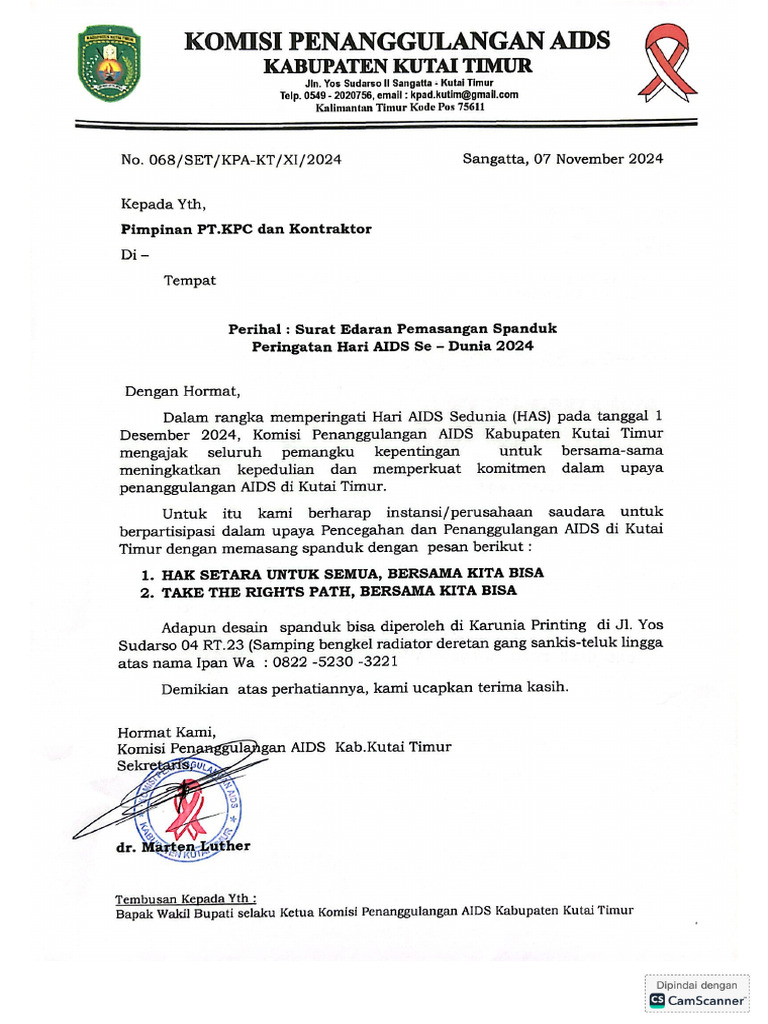 Surat Edaran Pemasangan Spanduk Peringat | PDF
