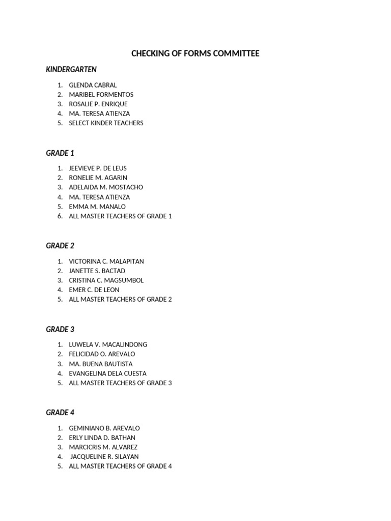 Checking of Forms Committee | PDF