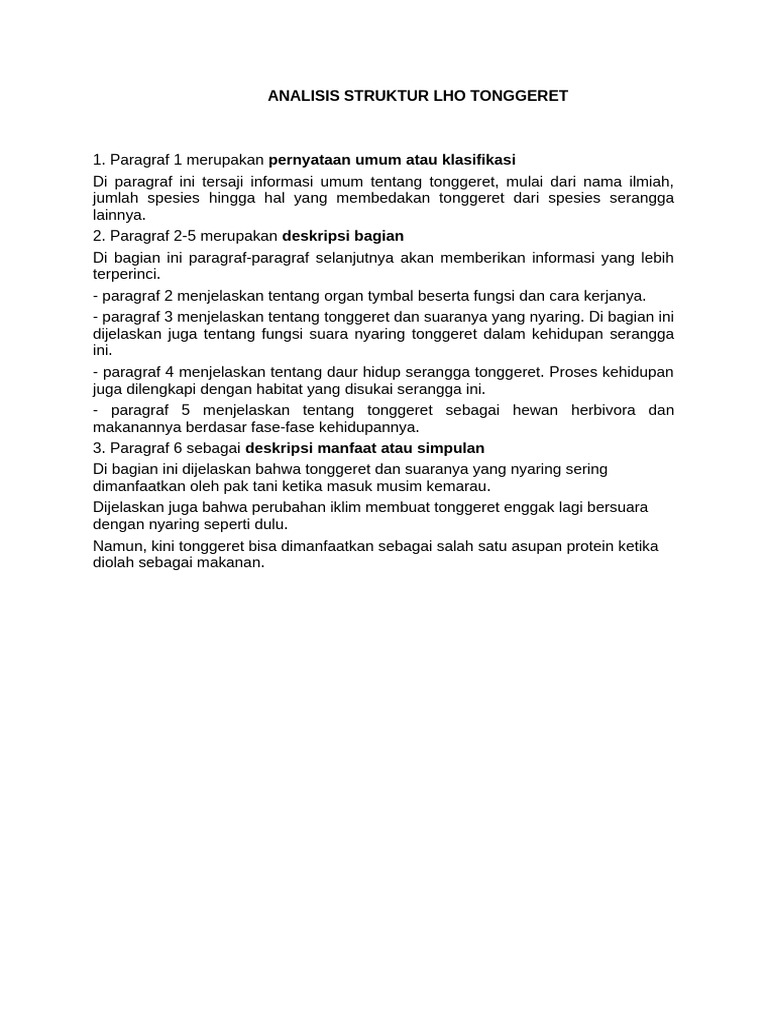 Analisis Struktur Lho Tonggeret | PDF