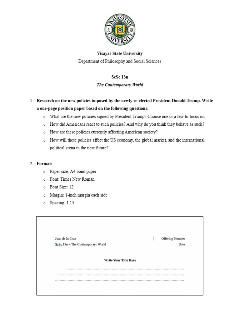 TCW - Position Paper Guide | PDF