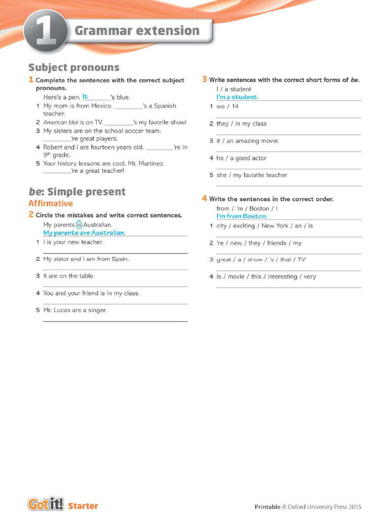 Grammar Extension 1 | PDF