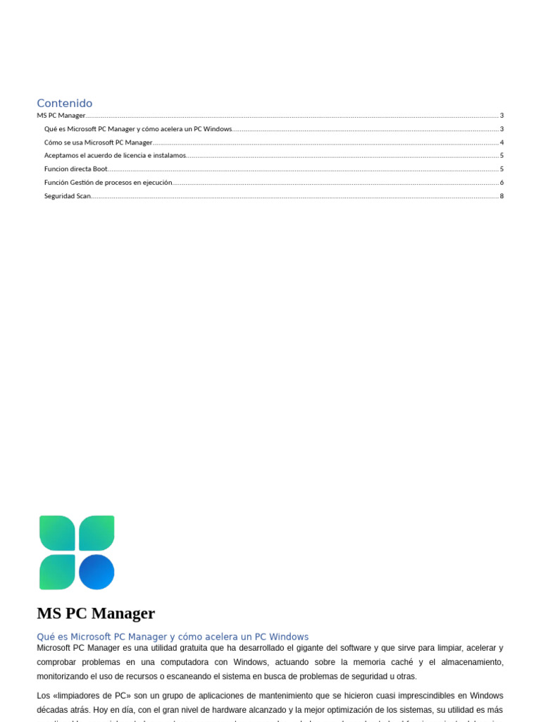Microsoft PC Manager: Acelera tu PC Windows | PDF | Microsoft | Microsoft Windows