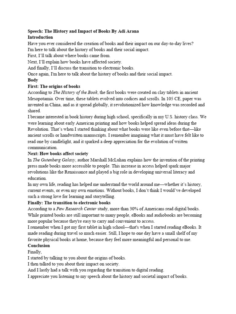 History and Impact of Books Explained | PDF | Books | Human Communication