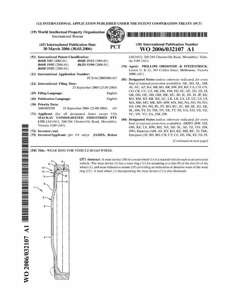 WO2006032107A1Wear Ring For Vehicle Road Wheel | PDF