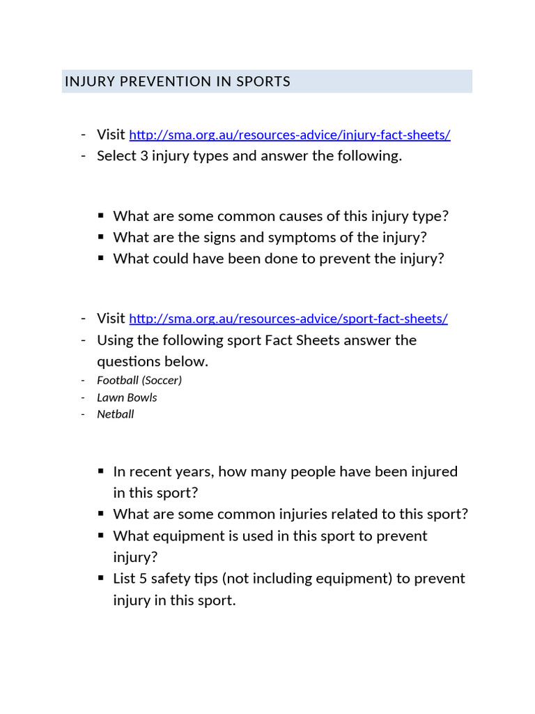 Injury Prevention in Sports | PDF