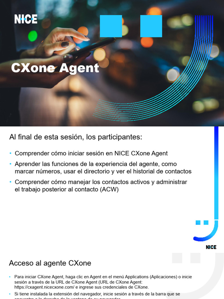 Manual del Usuario de NICE CXone Agent | PDF | Ventana (informática ...