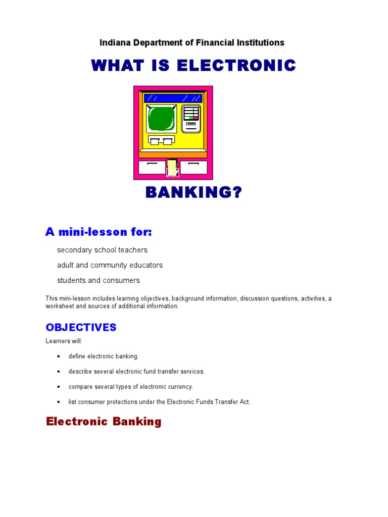 What Is Electronic Banking Mini | PDF