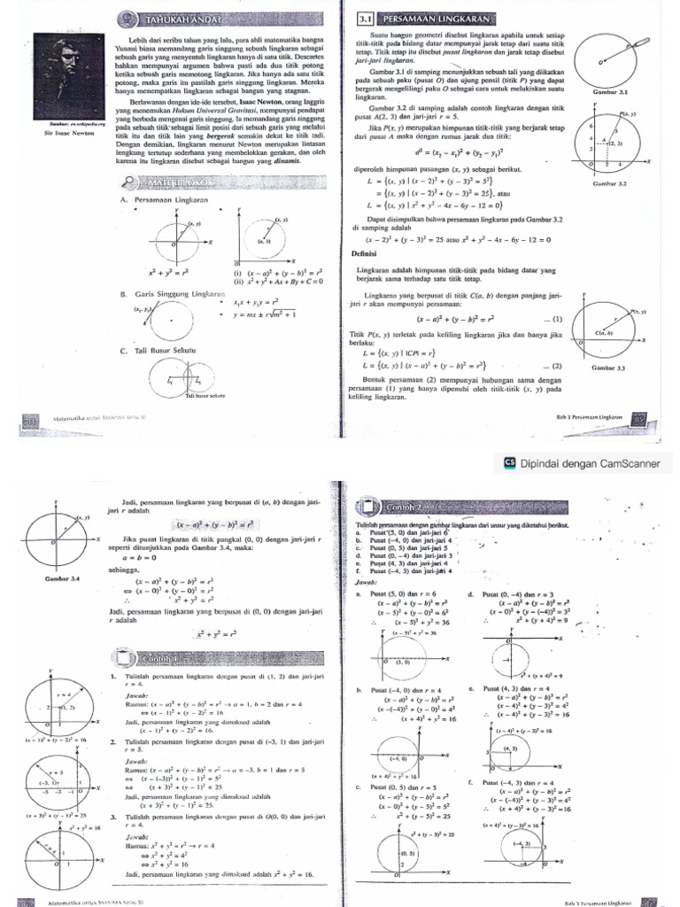 Persamaan Lingkaran (Matematika Lanjut) | PDF