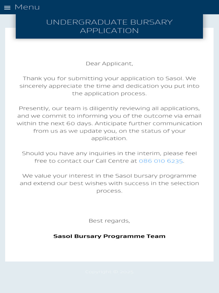 Sasol Bursary Application Update | PDF