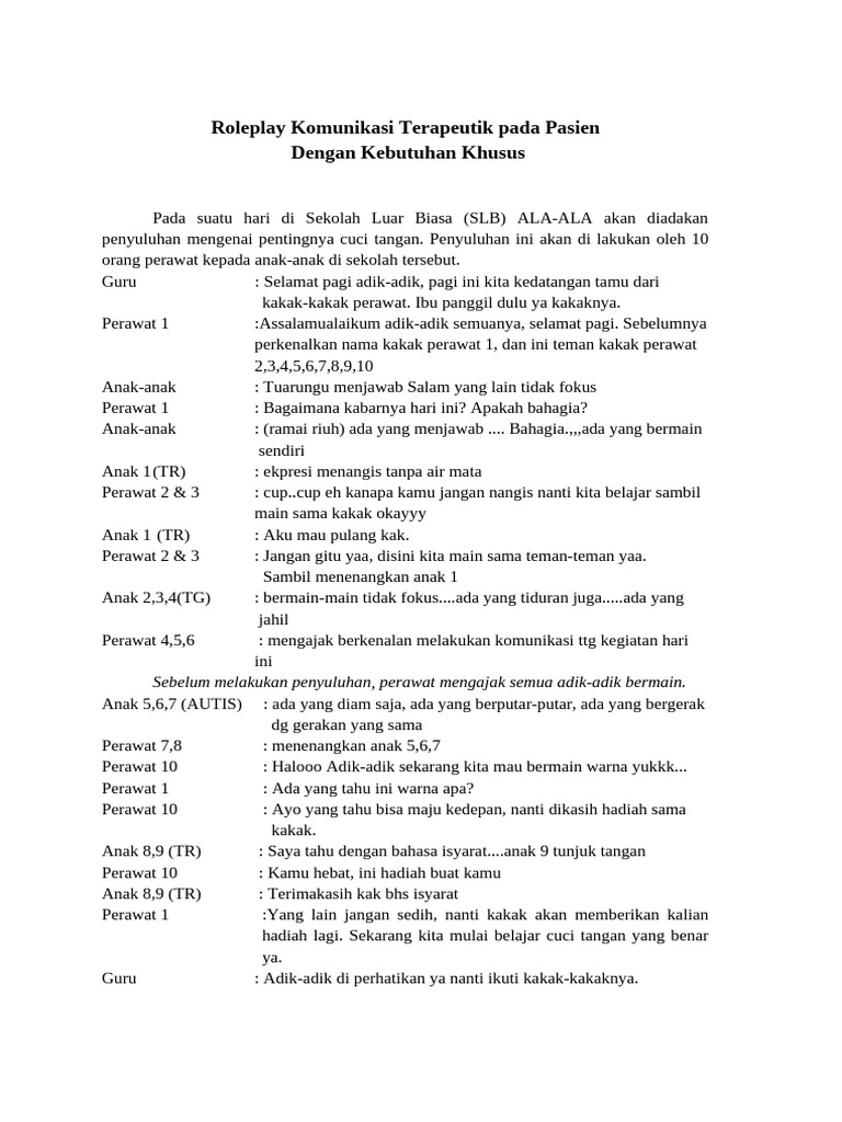 Naskah-Role-Play-Komunikasi Anak Berkebutuhan Khusus | PDF