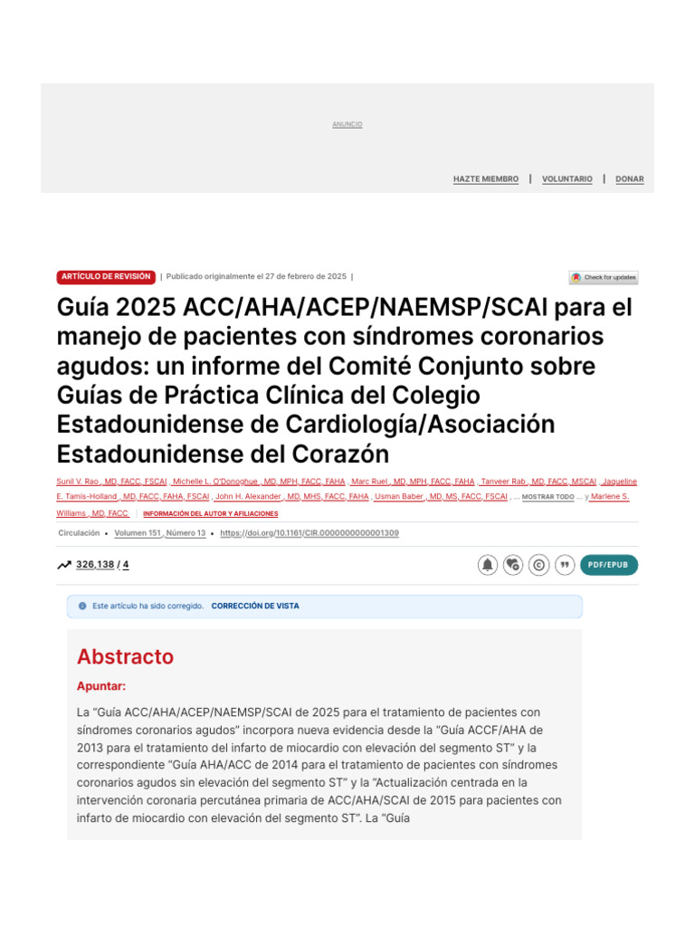 Guía 2025 ACC-AHA-ACEP-NAEMSP-SCAI Para El Manejo de Pacientes Con ...