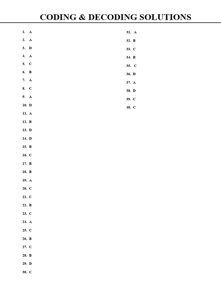 Coding & Decoding Solutions | PDF
