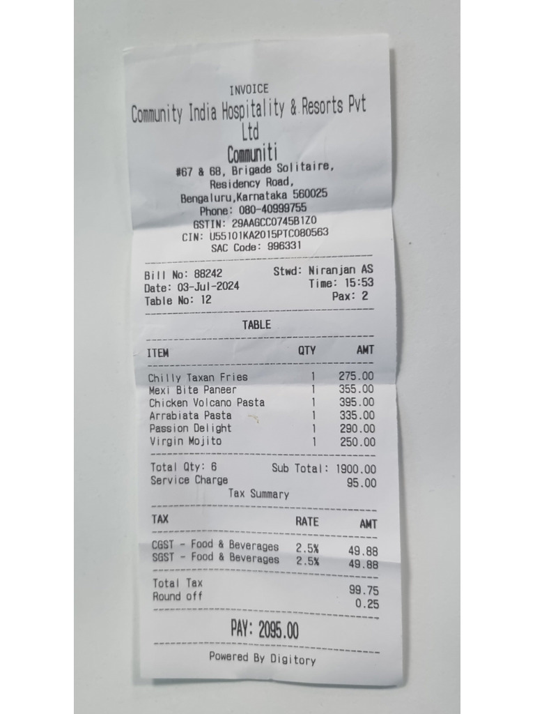 Food Bill 3rd July | PDF