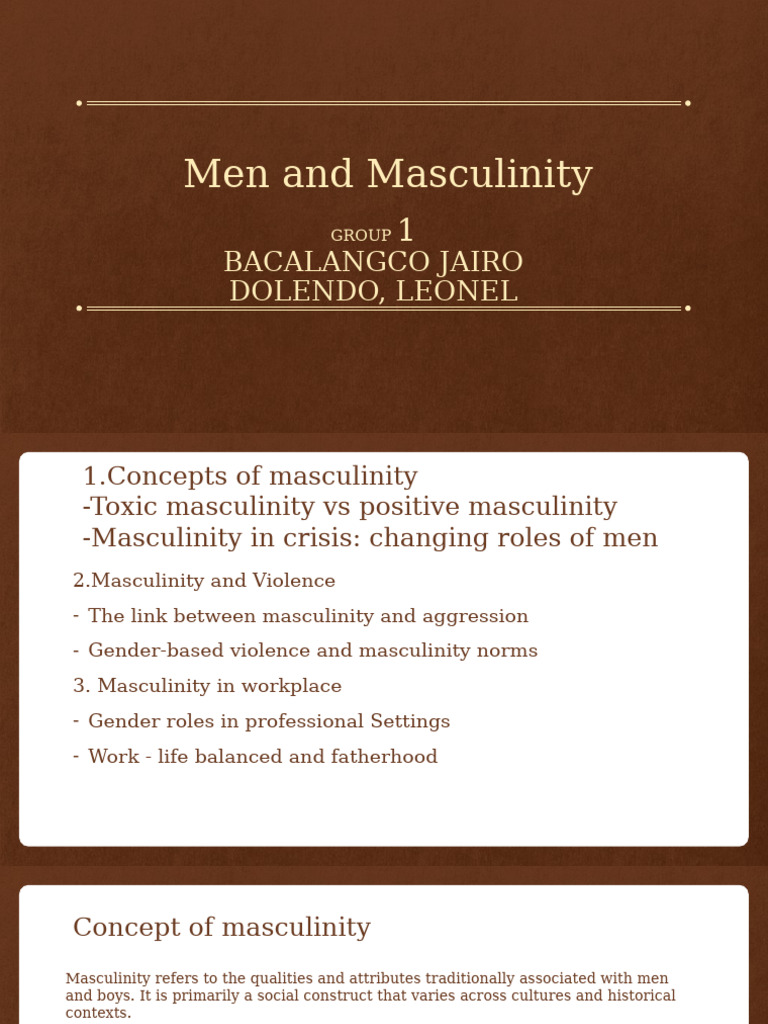 Men and Masculinity Group 1 | PDF | Masculinity | Violence