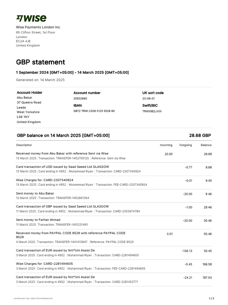 Statement 2 | PDF | Pay Pal | Personal Finance