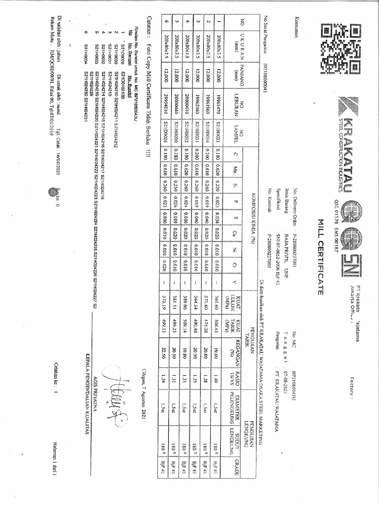 Mill Sheet Unp 200 - 20211101182335 | PDF